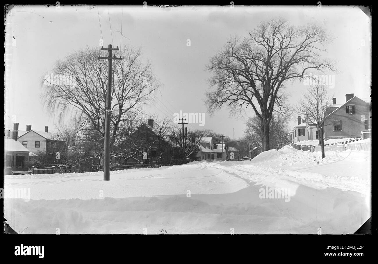 North Street in winter , Buildings. Hingham Public Library Glass Slide ...
