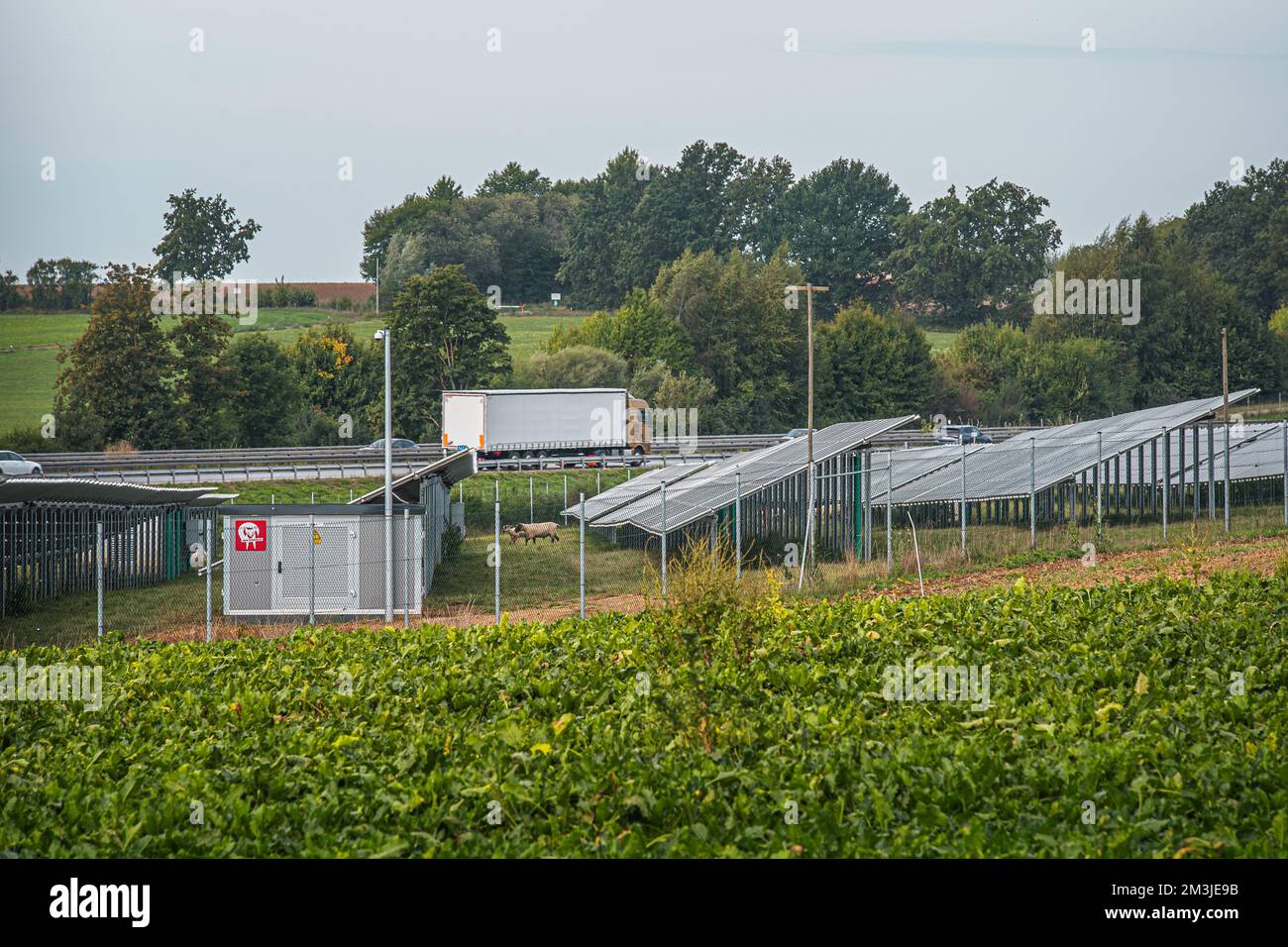 The solar system in the large photovoltaic power plant at daytime Stock ...