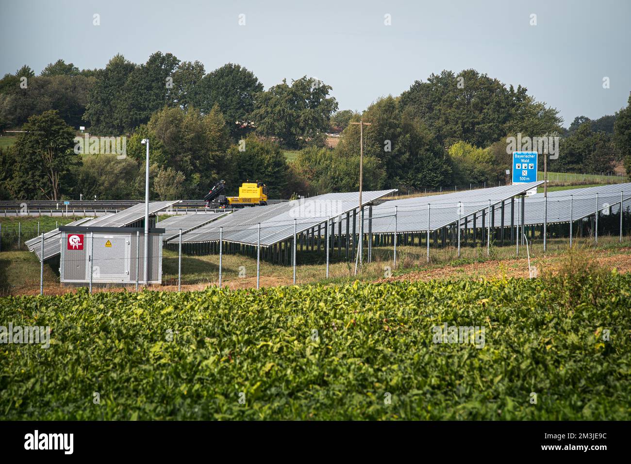 The solar system in the large photovoltaic power plant at daytime Stock ...