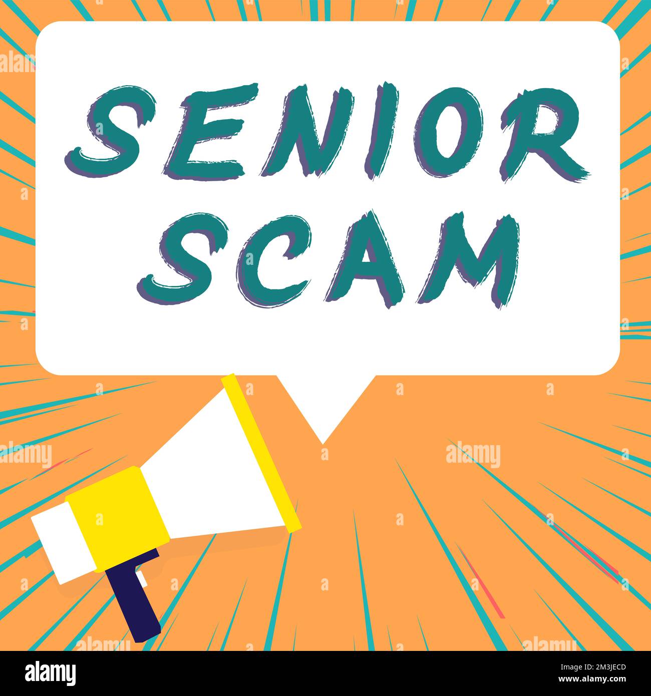 Text caption presenting Senior Scam. Word Written on fraud schemes ...