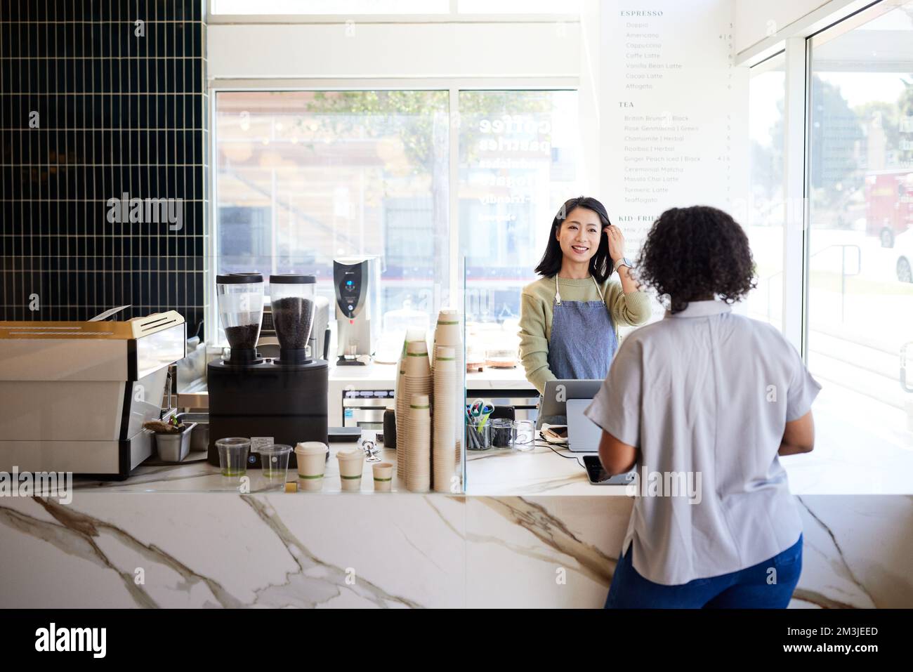 Shop counter rear view hi-res stock photography and images - Alamy