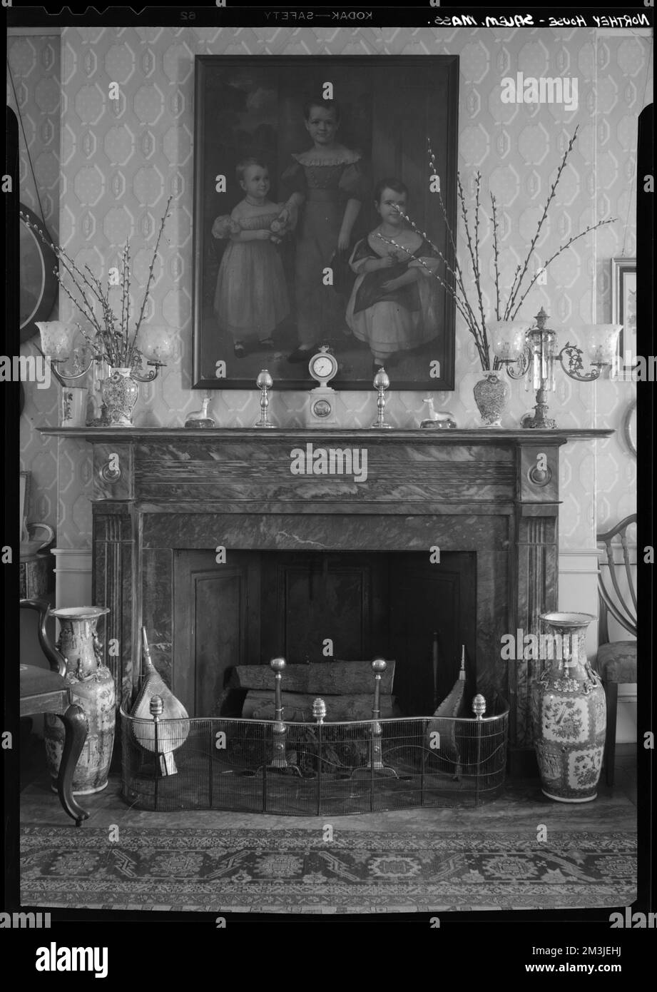 Northey House, Salem: interior, fireplace - portrait , Fireplaces ...