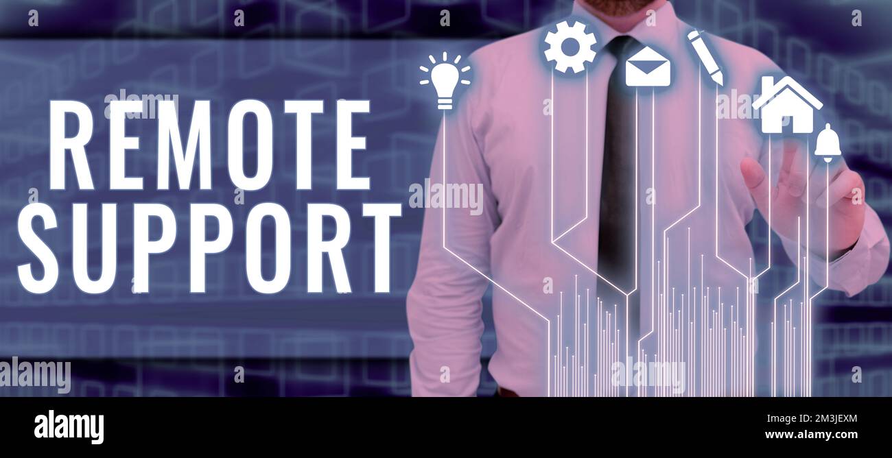 Handwriting text Remote Support. Word for help end-users to solve ...