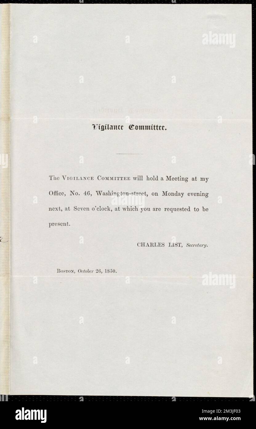 Boston vigilance committee hi-res stock photography and images - Alamy