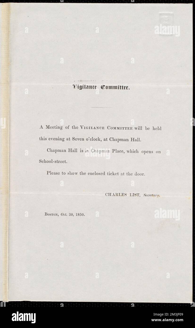 Boston vigilance committee hi-res stock photography and images - Alamy