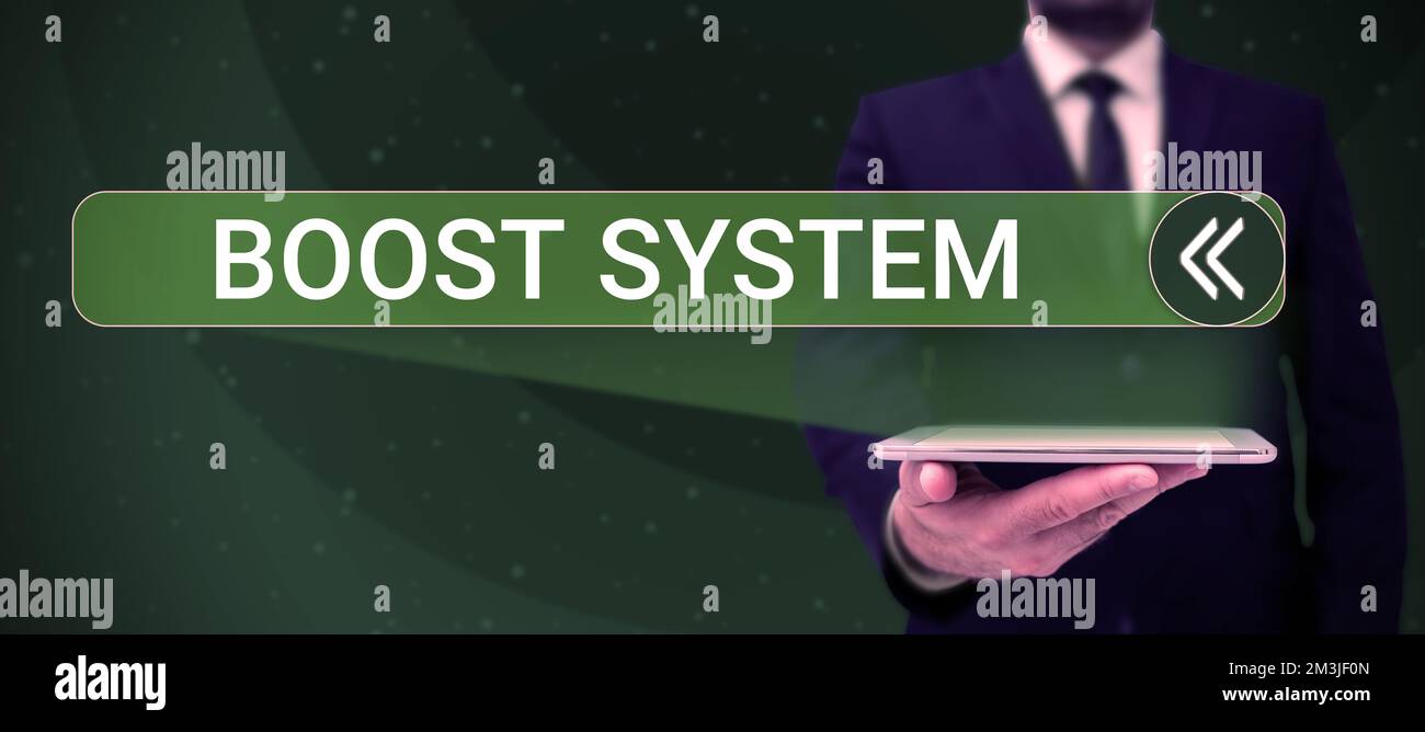 Conceptual caption Boost System. Word for Rejuvenate Upgrade Strengthen ...