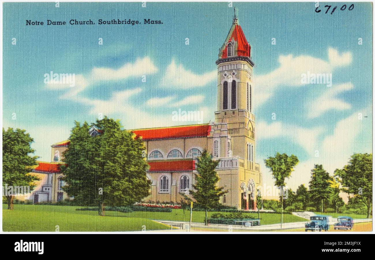 Notre Dame Church, Southbridge, Mass. , Churches, Tichnor Brothers ...