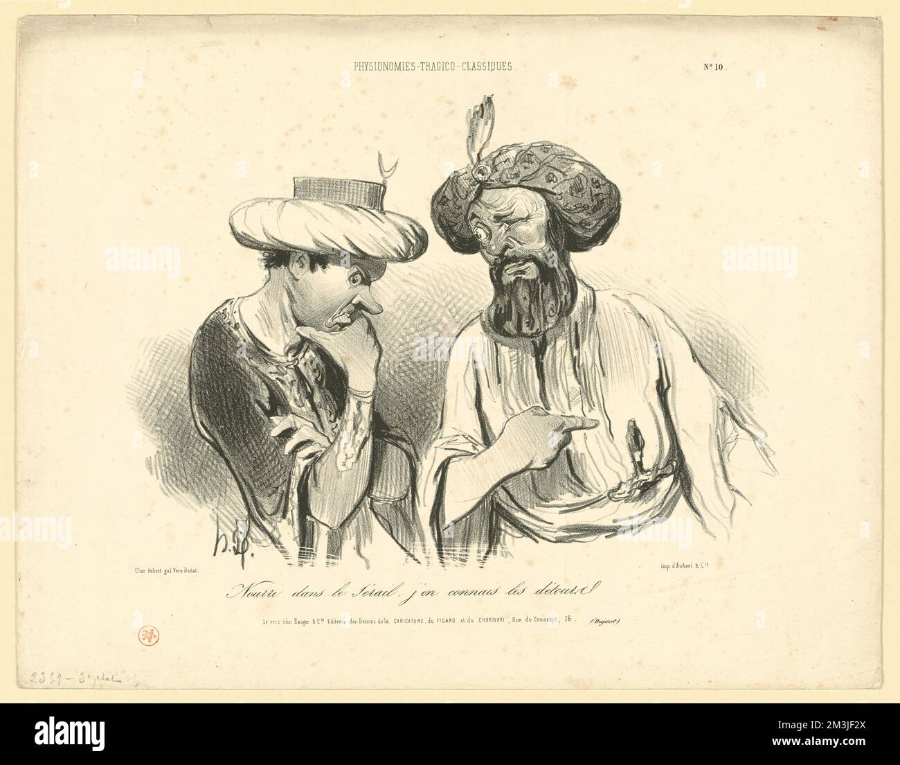 Nourri dans le sérail.... Honoré Daumier (1808-1879). Lithographs Stock ...