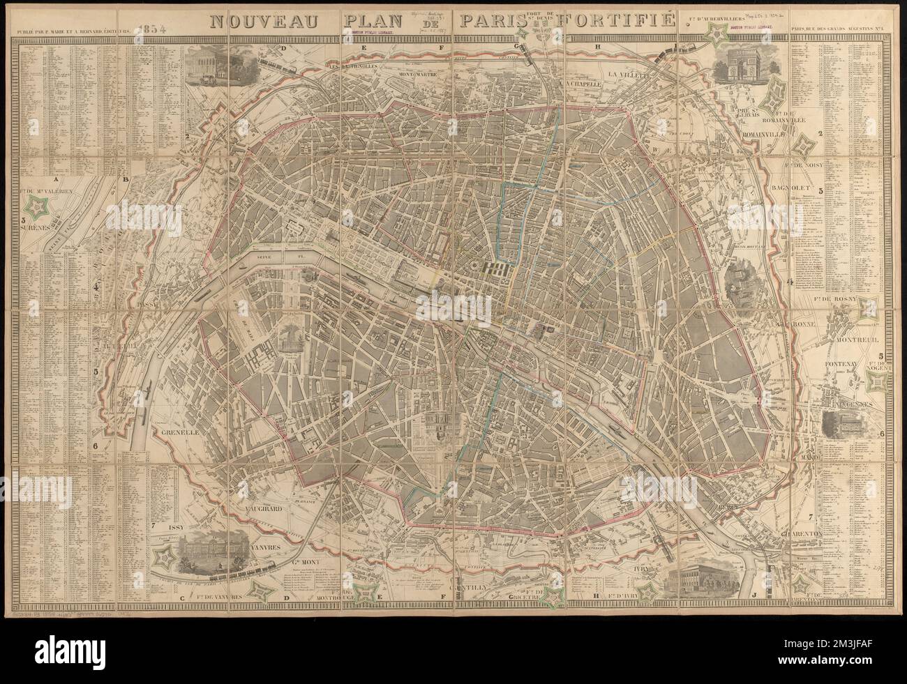 Nouveau plan de Paris fortifié , Fortification, France, Paris, Maps ...
