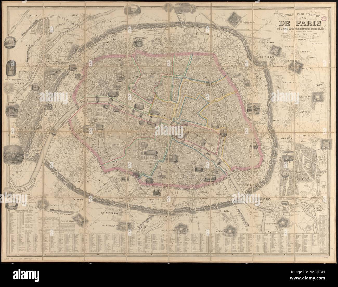 Nouveau plan illustré de la ville de Paris : avec le système complet de ...