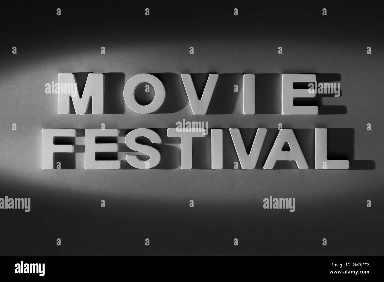 Movie Festival - Old movie style inscription by moulded letters. Black ...