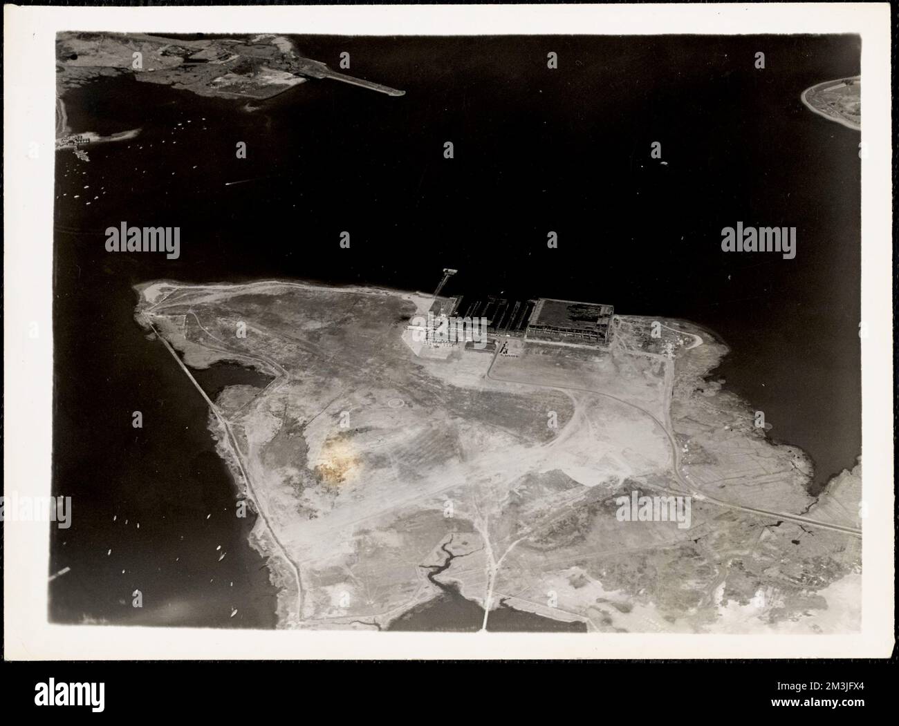 NRAB Squantum Boston, MA landing field and buildings looking north into ...