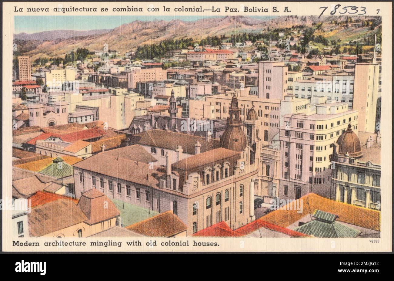 La nueva arquitectura se combina con la colonial. La Paz, Bolivia, S. A ...
