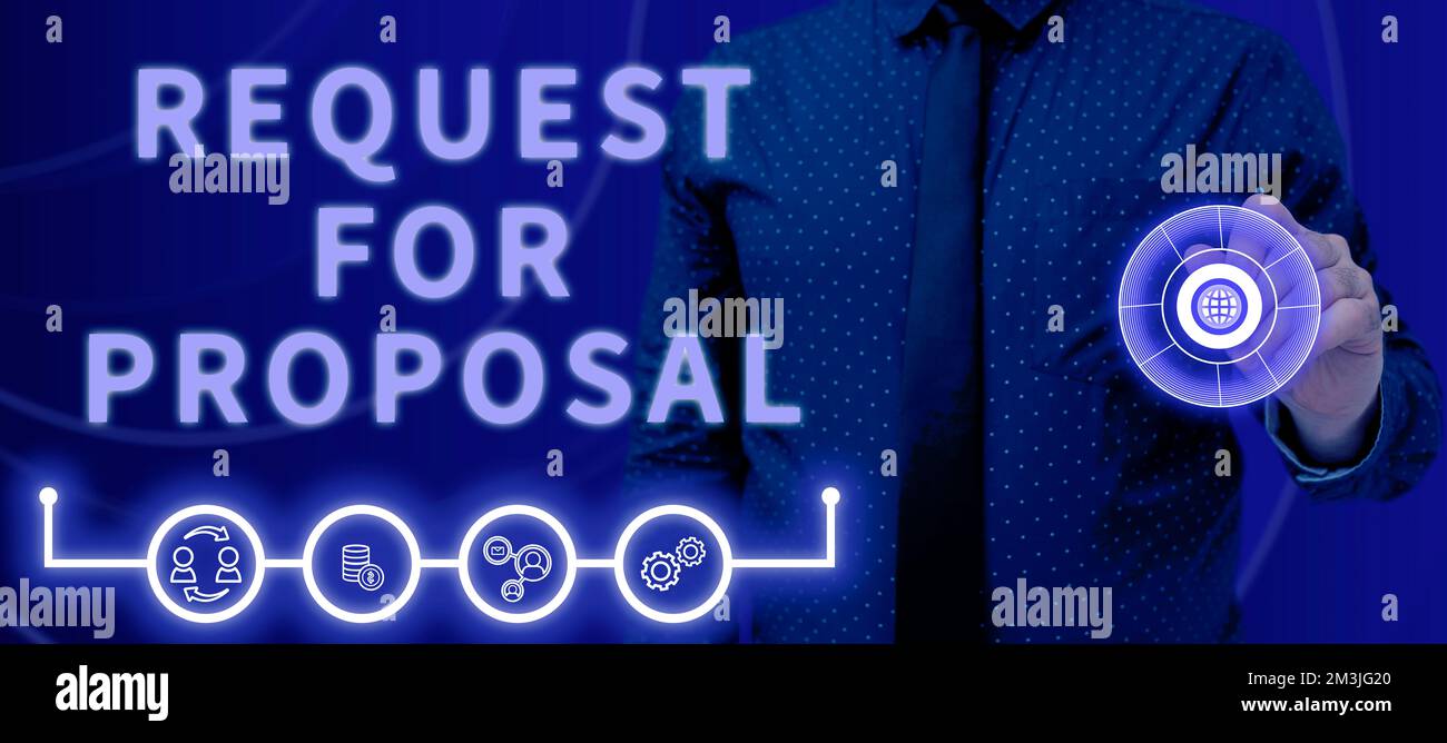 Text showing inspiration Request For Proposal. Business showcase ...