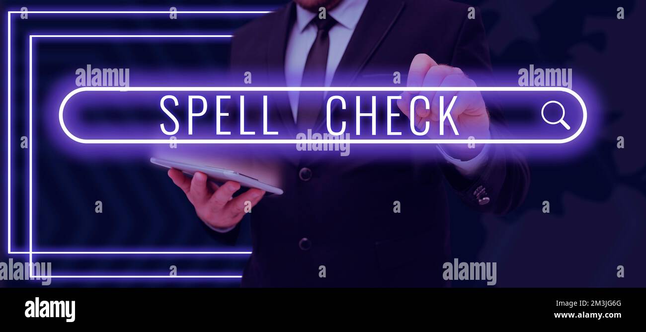 Writing displaying text Spell Check. Business idea to use a computer ... Writing displaying text Spell Check. Business idea to use a computer ...
