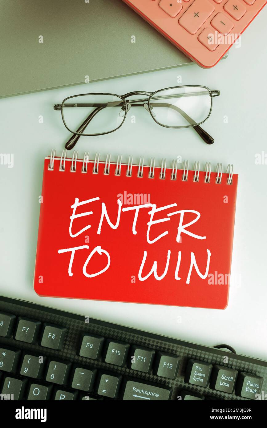 Writing displaying text Enter To Win. Business approach exchanging ...