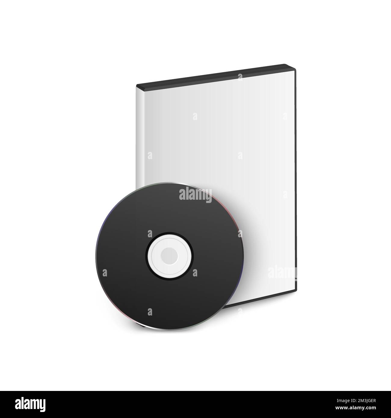 Vector 3d Realistic Black CD, DVD with Plastic Cover, Envelope, Case ...