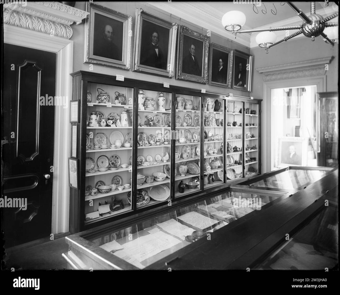 Objects, pottery and porcelain, at the Essex Institute in 1891 ...