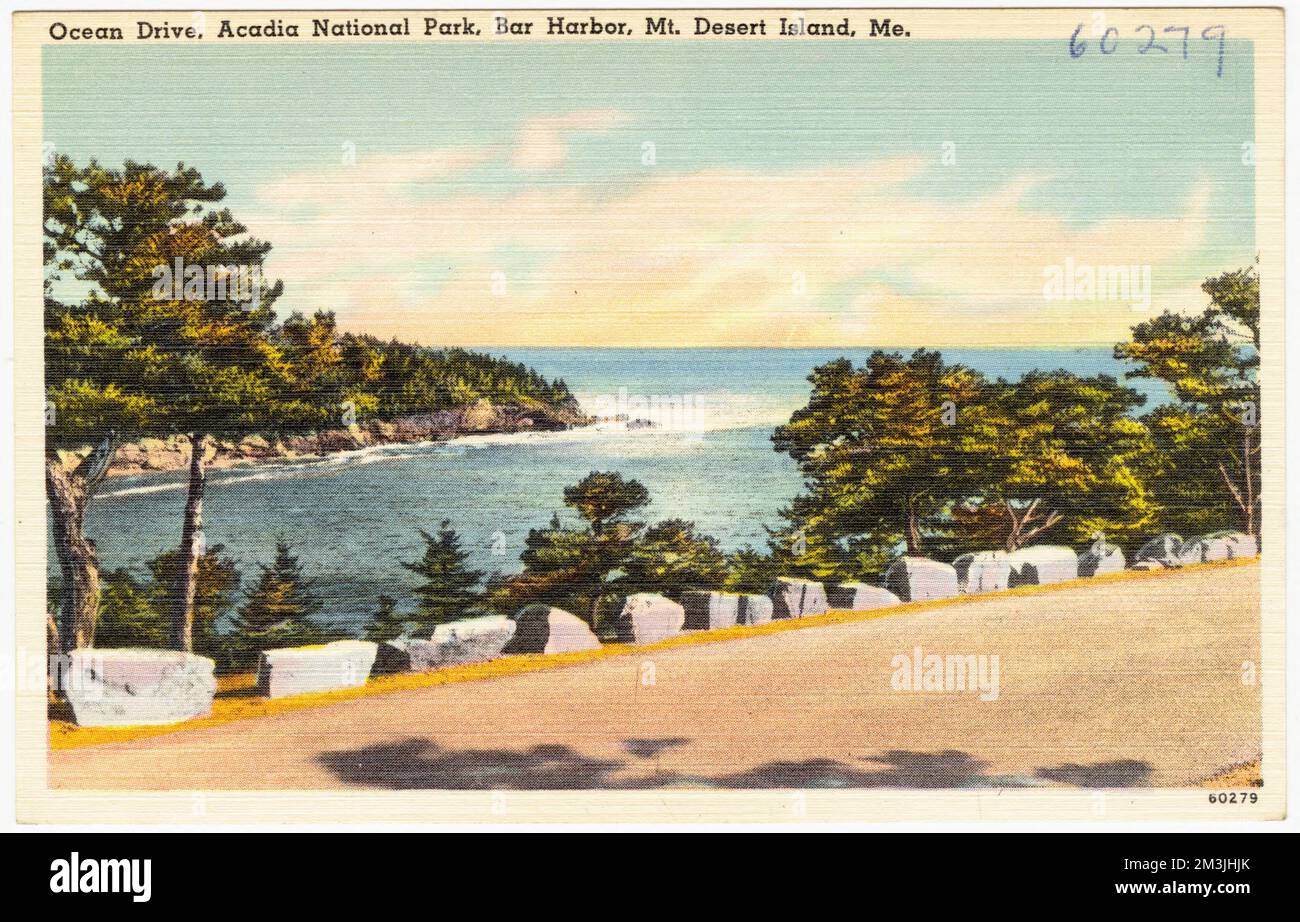 Ocean Drive, Acadia National Park, Bar Harbor, Mt. Desert Island, Me ...
