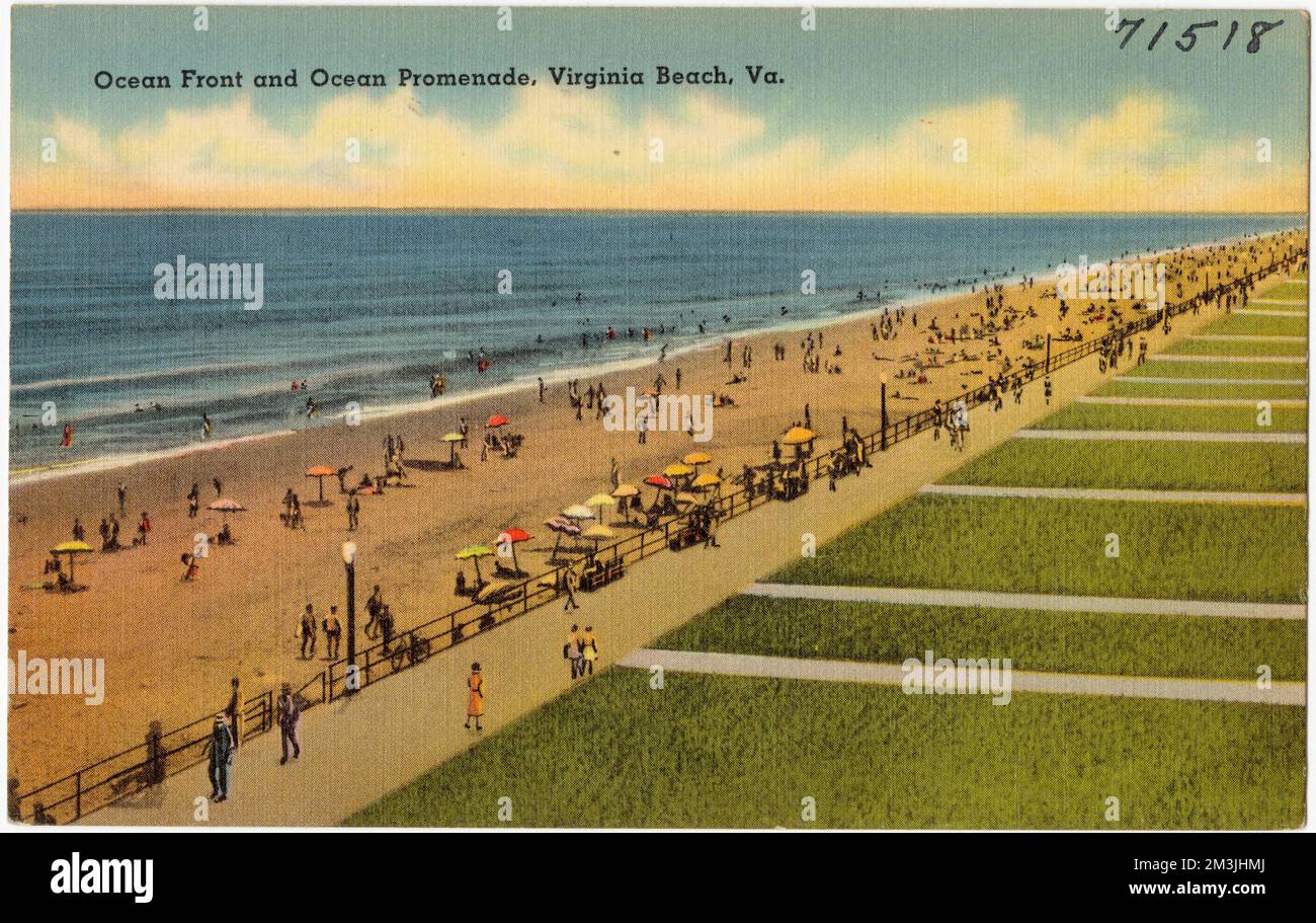 Ocean front and ocean promenade, Virginia Beach, Va. , Beaches, Tichnor ...