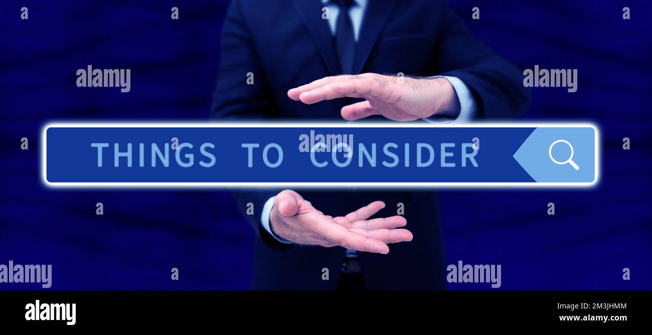 Conceptual caption Things To Consider. Word for list to check or do it ...