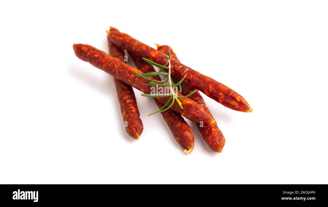 Heap of mini chorizo snack sticks Stock Photo - Alamy