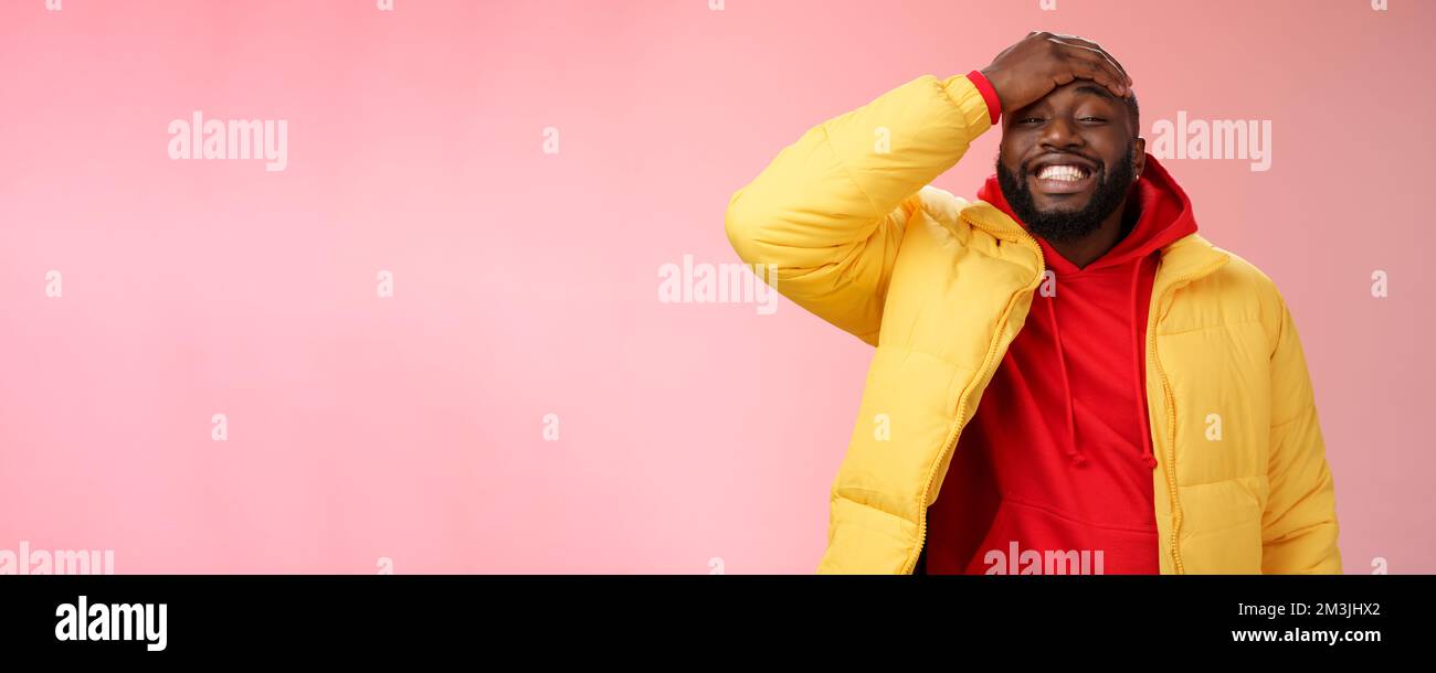 Charming cute black bearded 25s guy forget something stupid silly ...