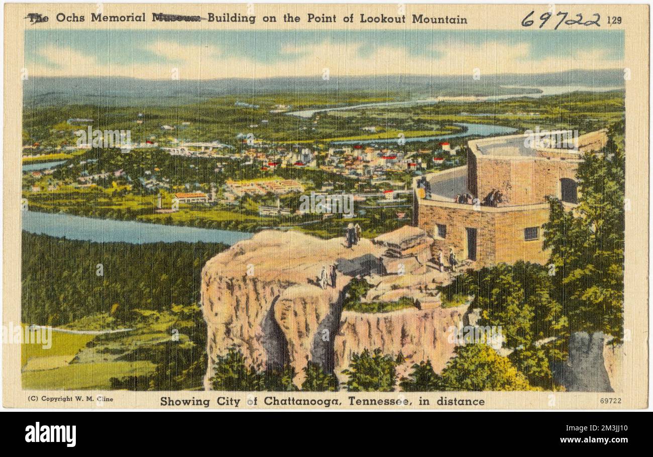 Ochs Memorial Building on the point of Lookout Mountain showing city of ...
