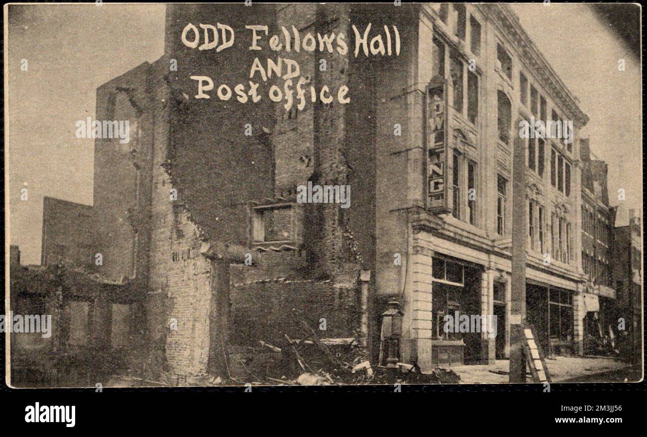 Odd Fellows Hall and post office , Fires, Ruins, Post offices ...