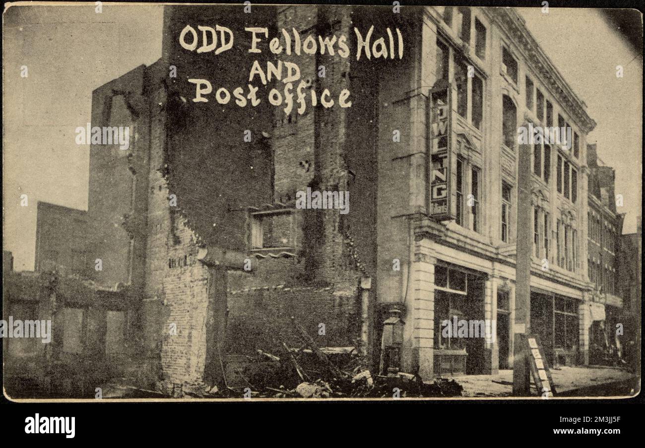 Odd Fellows Hall and post office , Fires, Ruins, Post offices ...