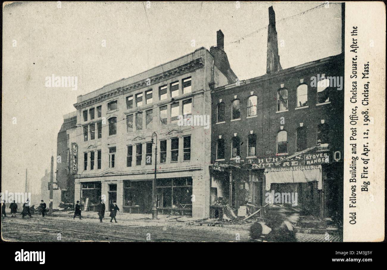 Odd Fellows building and post office, Chelsea Square, after the big ...