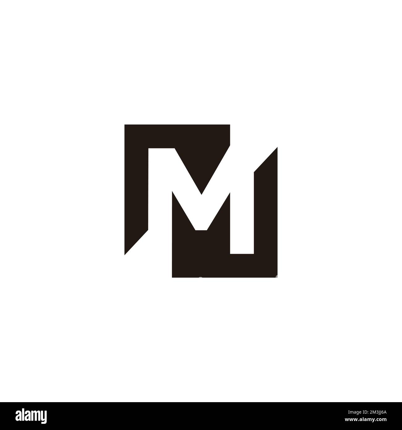 letter m square negative space simple logo vector Stock Vector Image & Art - Alamy