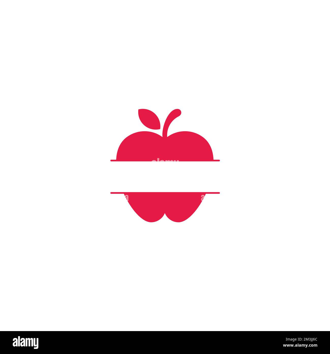 red apple fruit text template lable logo vector Stock Vector Image ...