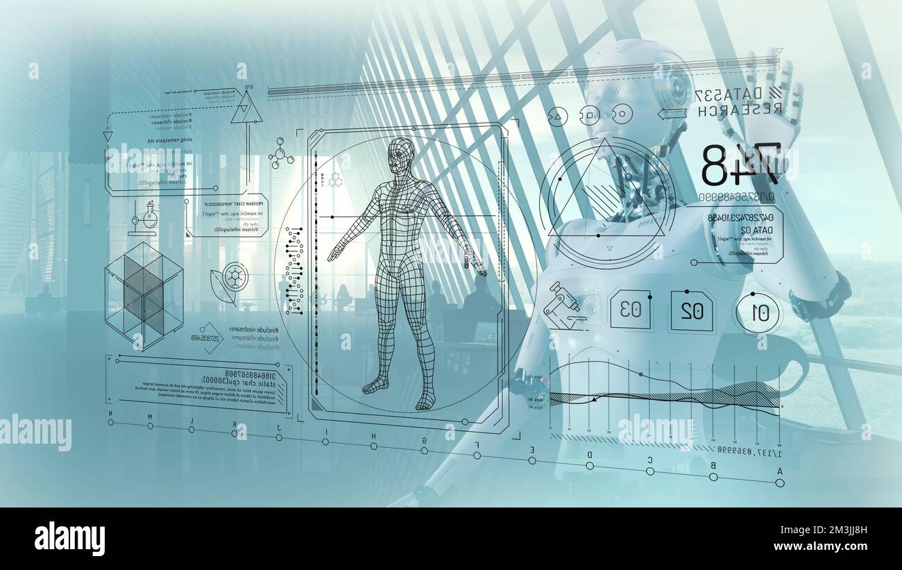 Medical research of the human body and artificial intelligence Stock ...