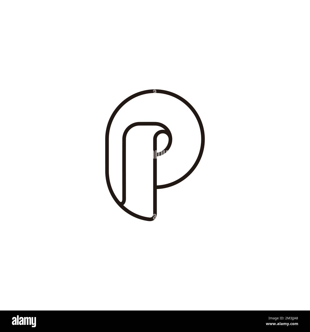 letter p simple paper motion outline logo vector Stock Vector Image ...