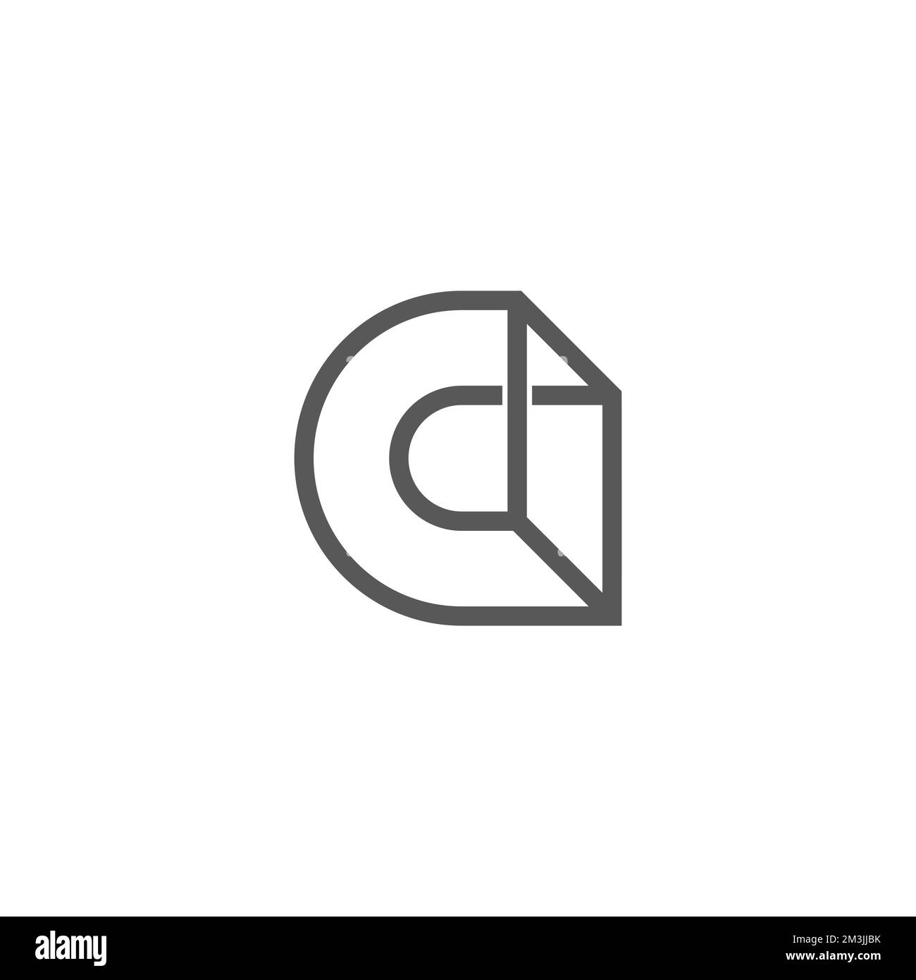 letter cd geometric simple line linked logo vector Stock Vector Image ...