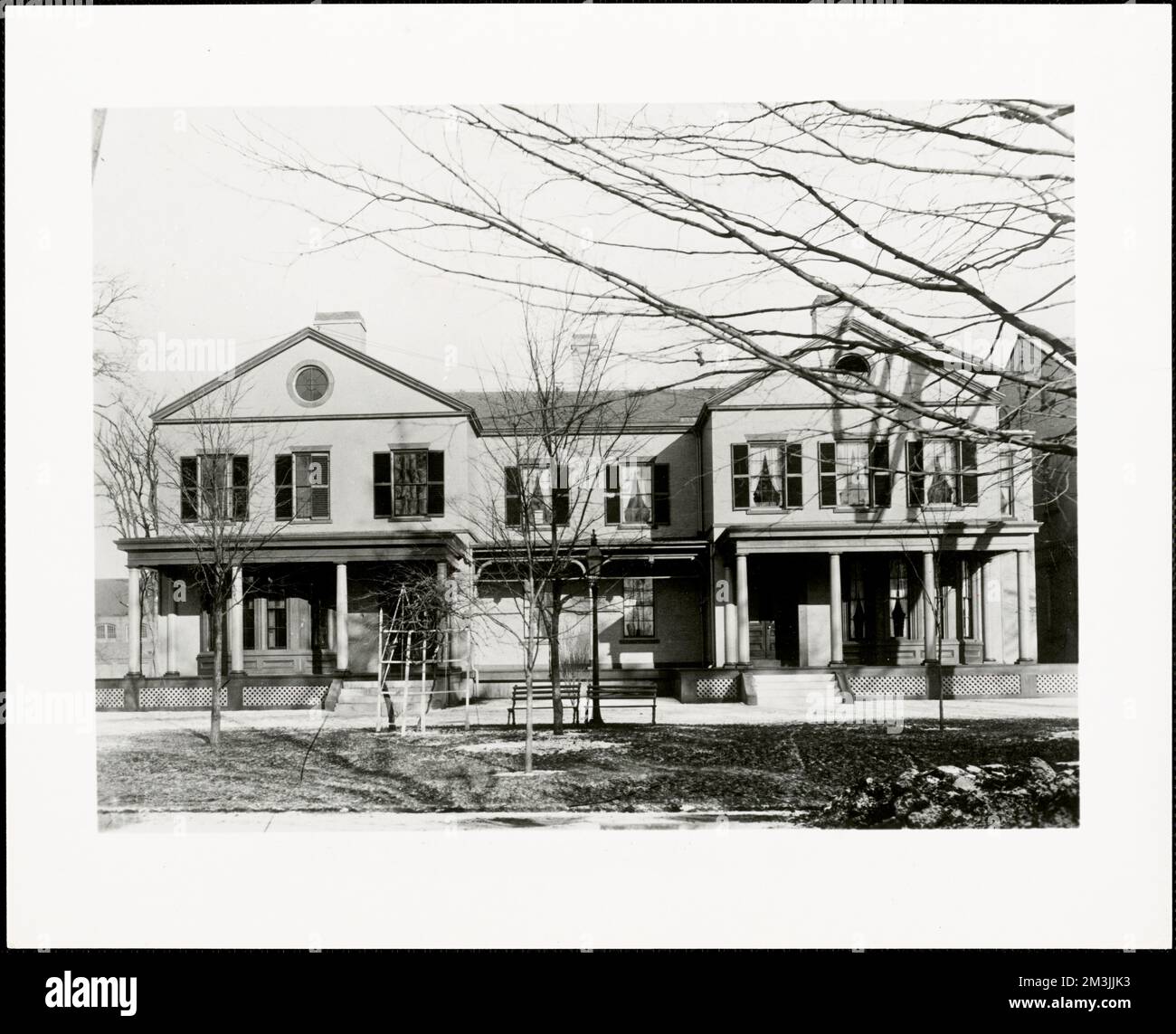 Officers' quarters west, with porches , Armories, Buildings, Officers ...