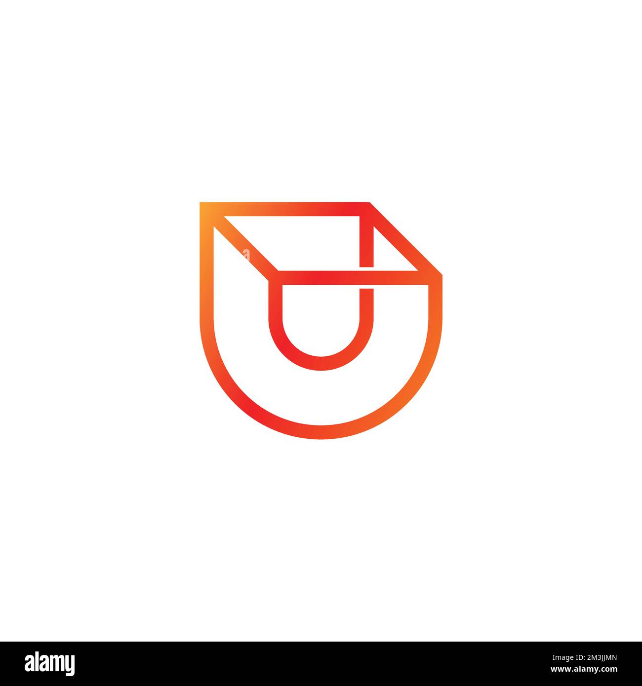 letter j box line flat gradient logo vector Stock Vector Image & Art ...