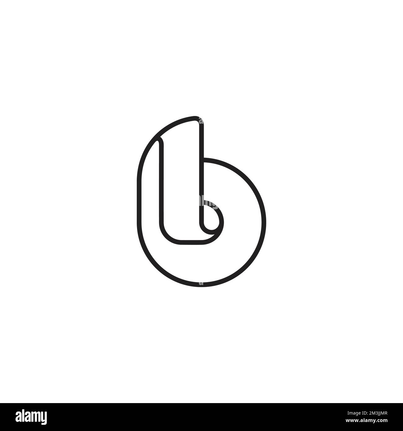 letter ib paper outline simple geometric logo vector Stock Vector Image ...