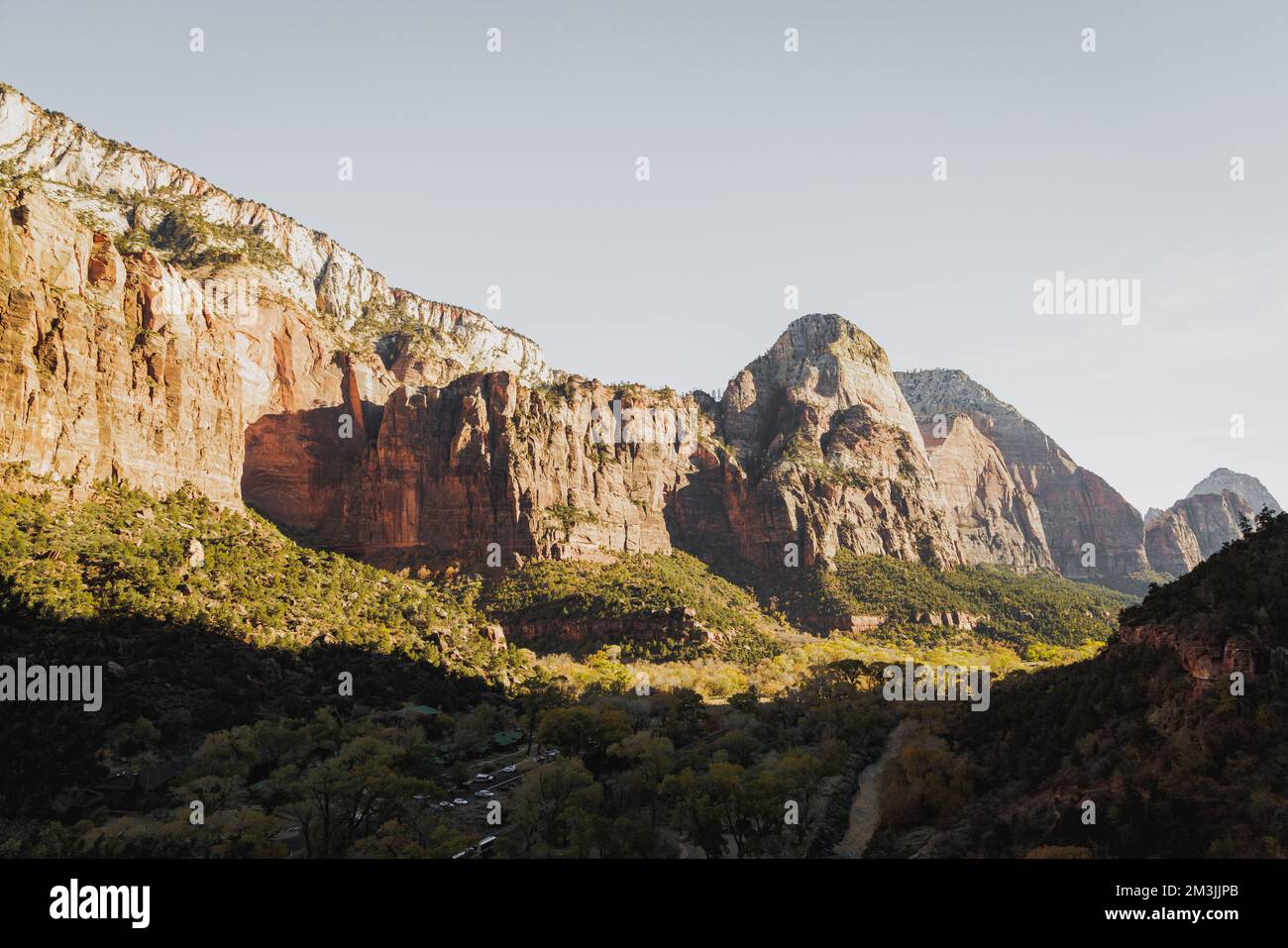 Incredible mountain view landscapes in the valley at Zion National Park ...