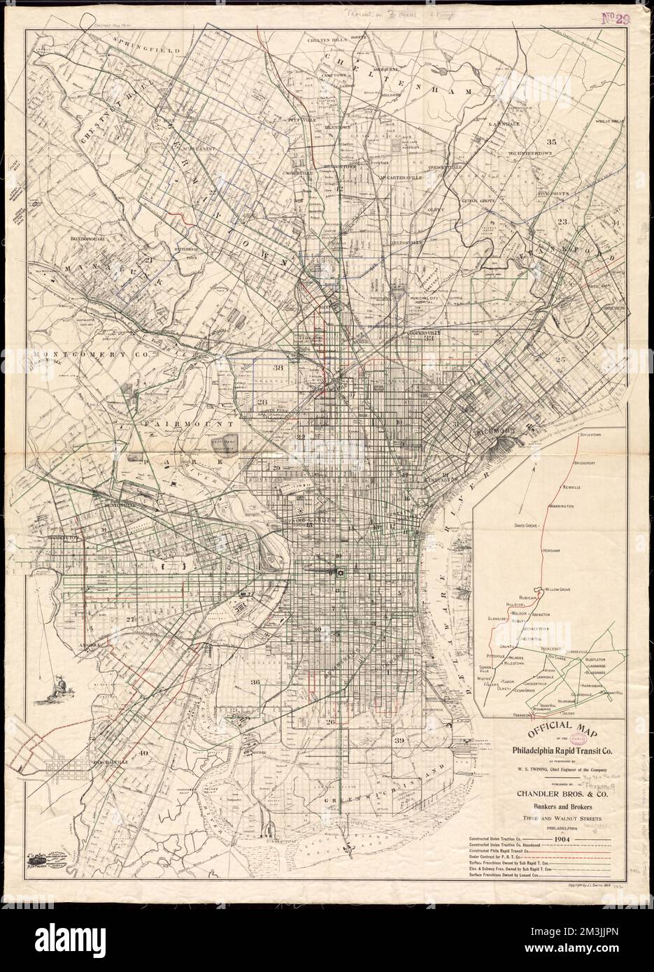 Official map of the Philadelphia Rapid Transit Co , Philadelphia Rapid ...