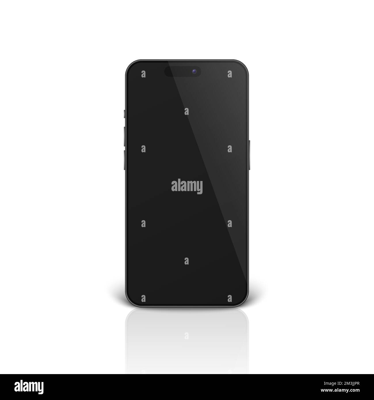Vector 3d Realistic Black Modern Smartphone Design Template Closeup ...