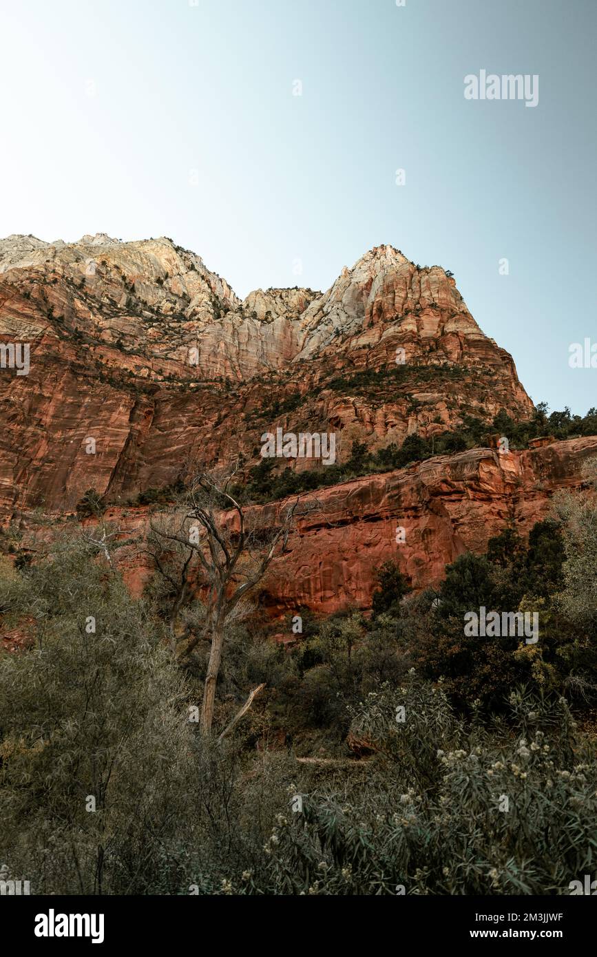 Incredible mountain view landscapes in the valley at Zion National Park ...