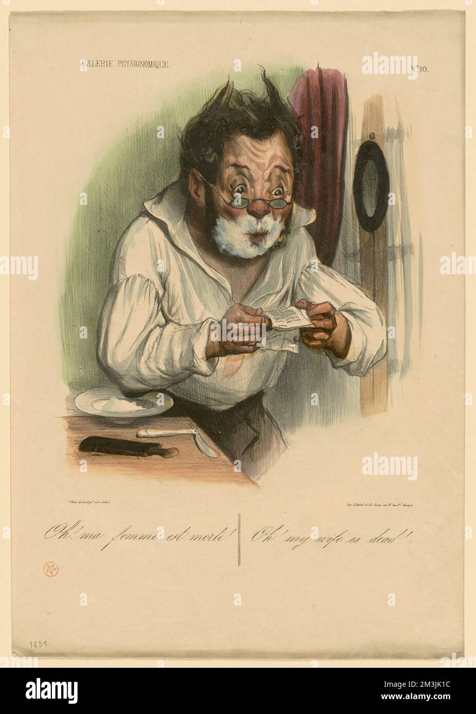 Oh! Ma femme est morte!. Honoré Daumier (1808-1879). Lithographs Stock ...