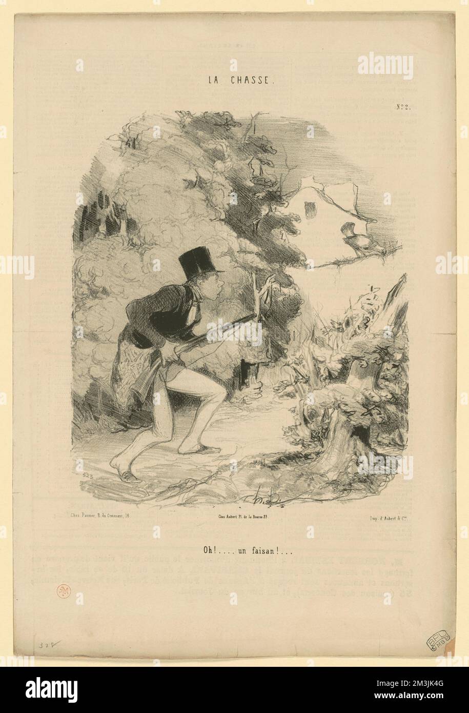 Oh! Un faisan!. Honoré Daumier (1808-1879). Lithographs Stock Photo - Alamy