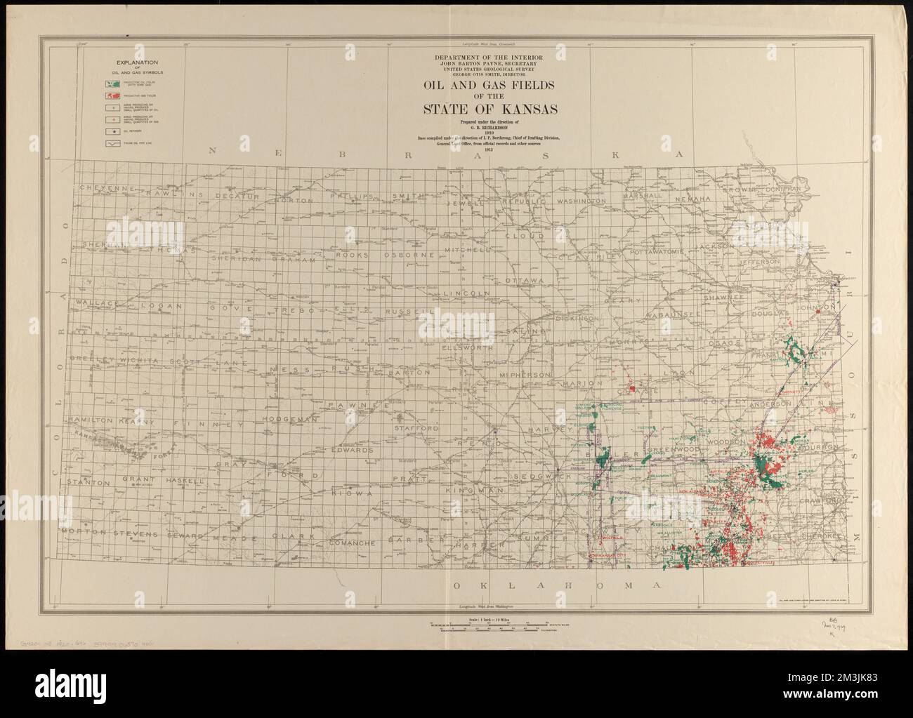 Oil and gas fields of the state of Kansas , Oil fields, Kansas, Maps ...