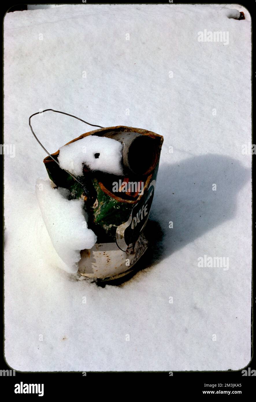 Oil can on snow , Oil cans, Snow. Edmund L. Mitchell Collection Stock ...