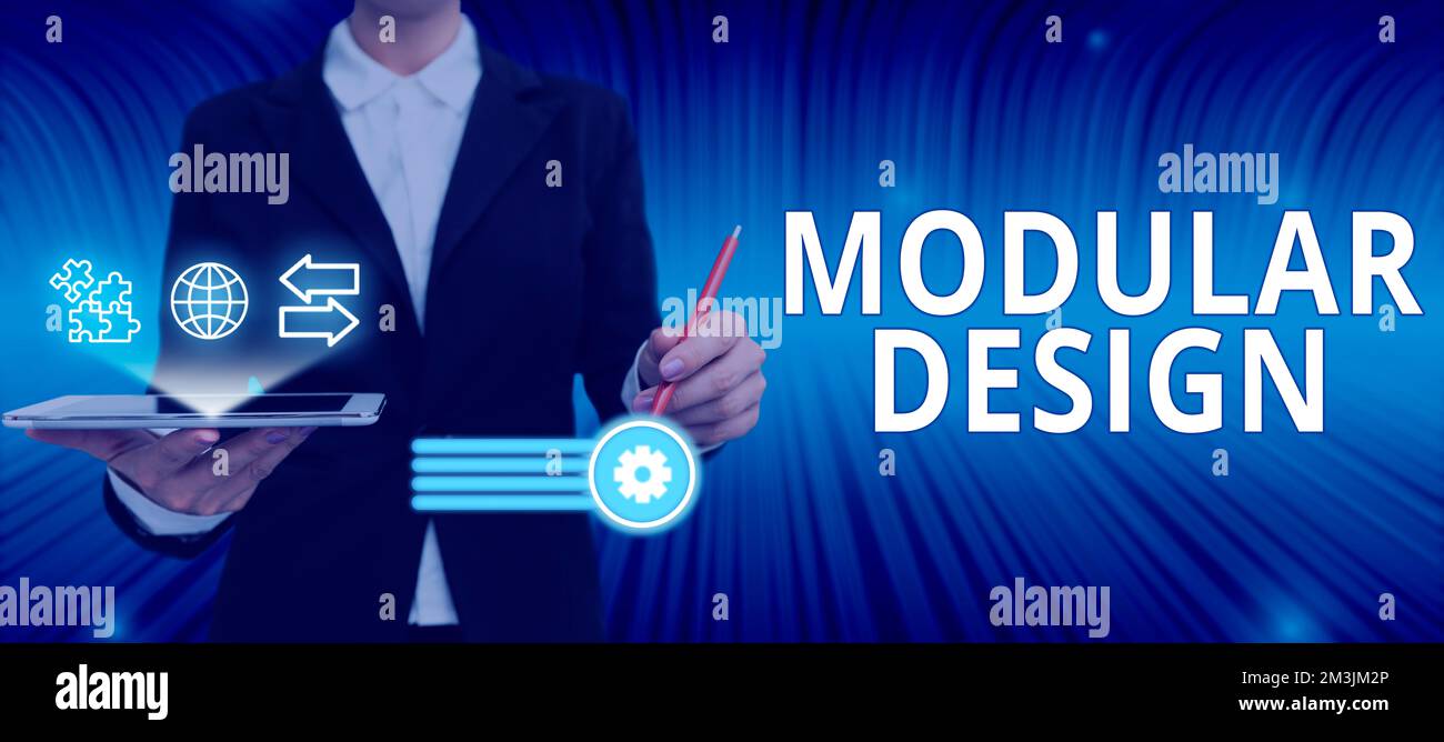 Conceptual caption Modular Design, Business concept product designing ...