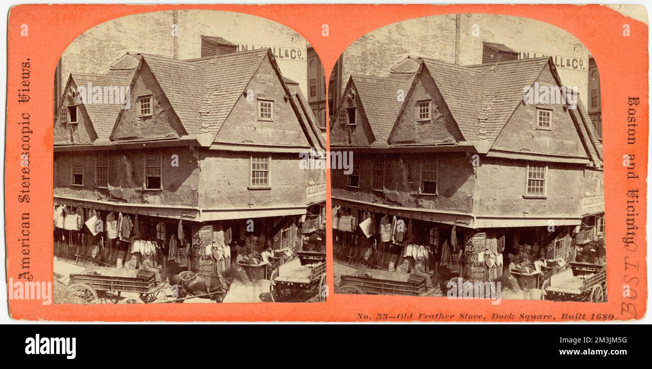 Old Feather Store, Dock Square, built 1680 , Stores & shops Stock Photo ...