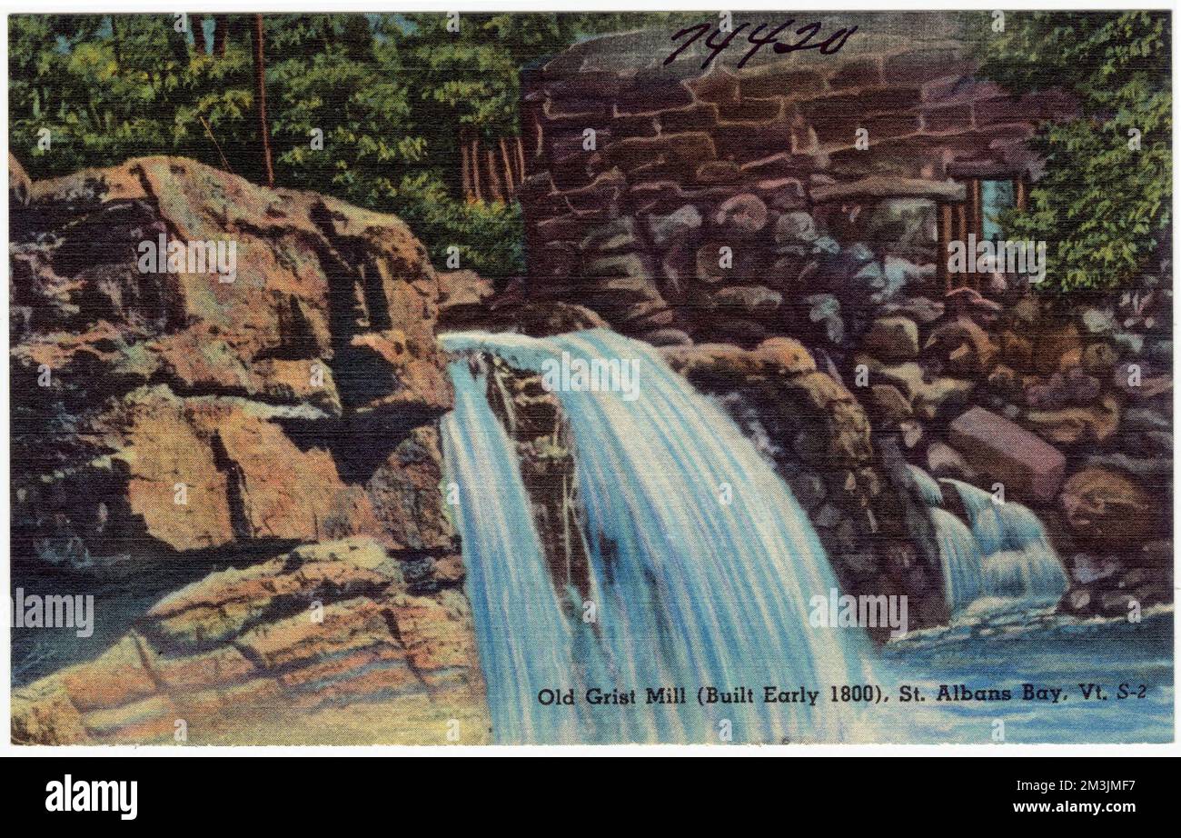 Old Grist Mill (built early 1800), St. Albans Bay, Vt. , Waterfalls ...